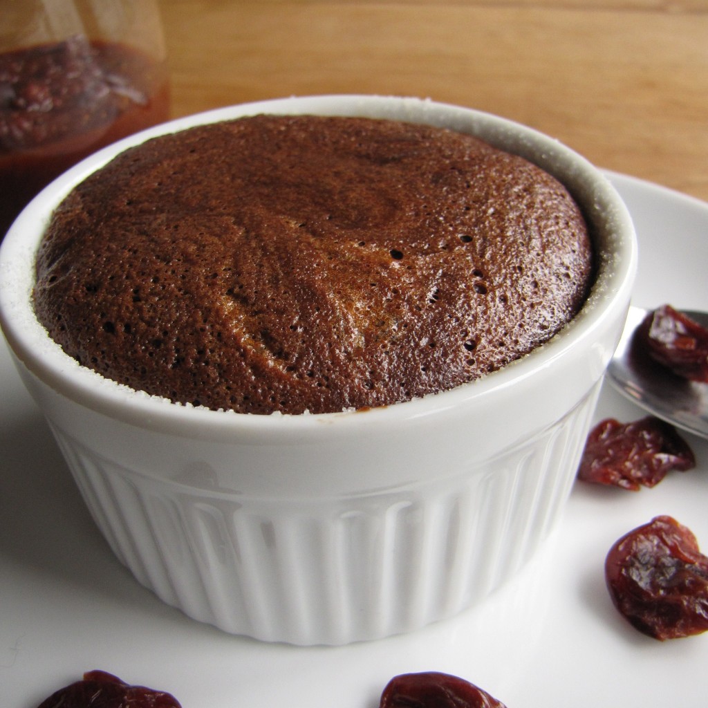 RD #3 - Spicy Cherry-Chocolate Souffles - Katie at the Kitchen Door