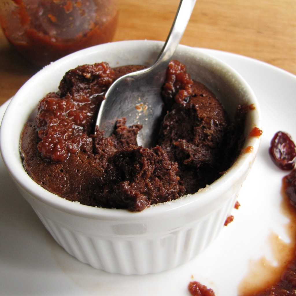 RD #3 - Spicy Cherry-Chocolate Souffles - Katie at the Kitchen Door