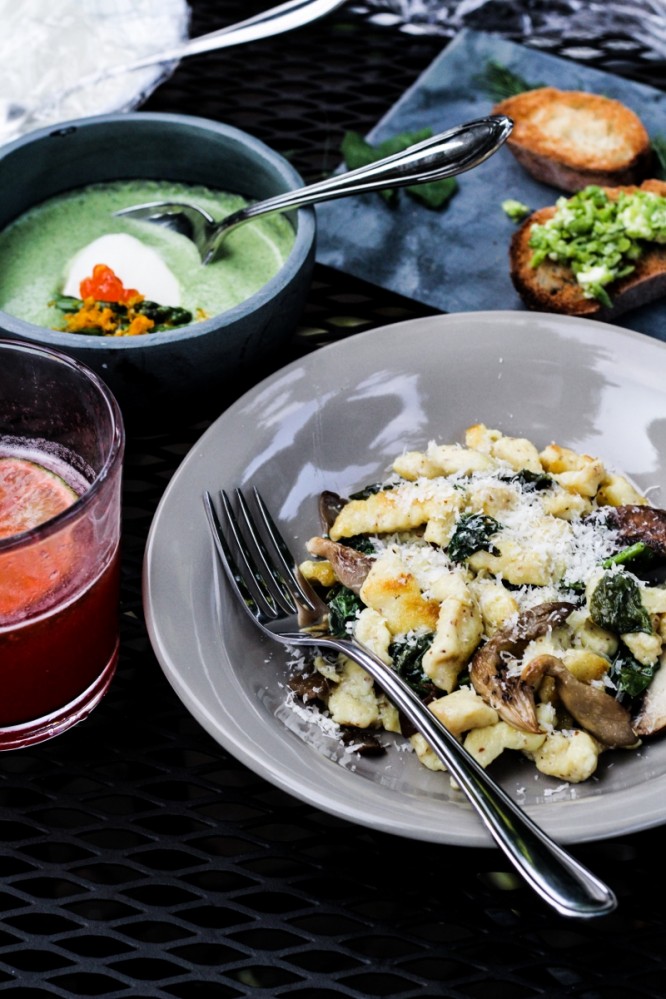 Sunday Dinner // Chilled Asparagus Soup, Mustard Spaetzle with ...