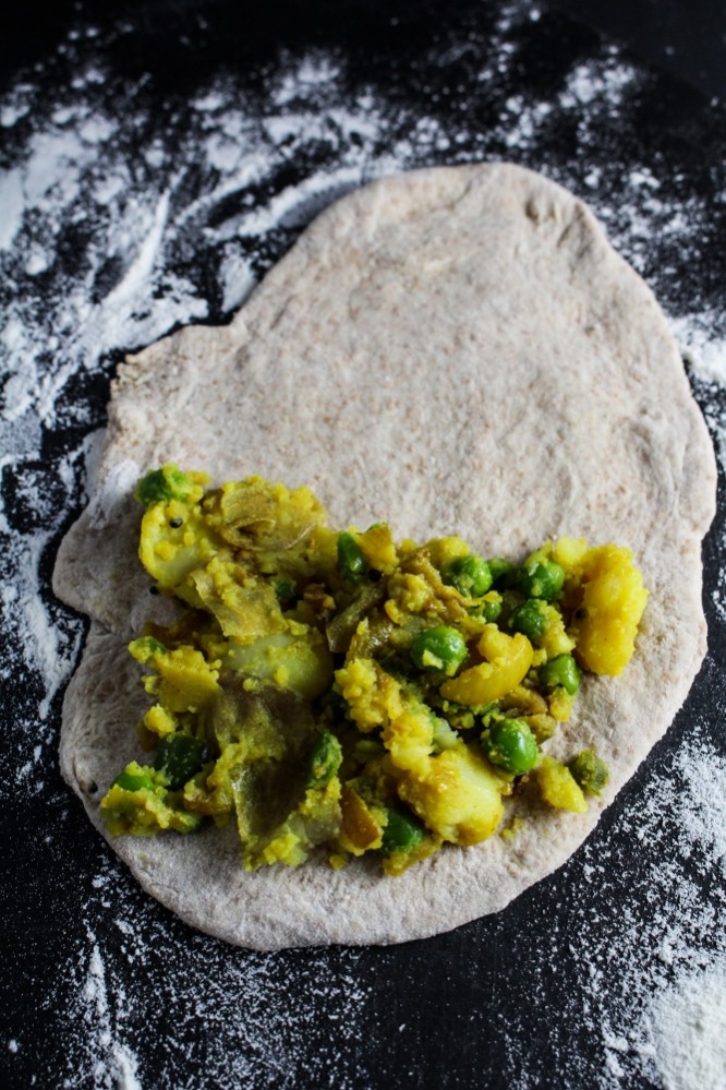 Spiced Potato and Pea Parathas - Katie at the Kitchen Door
